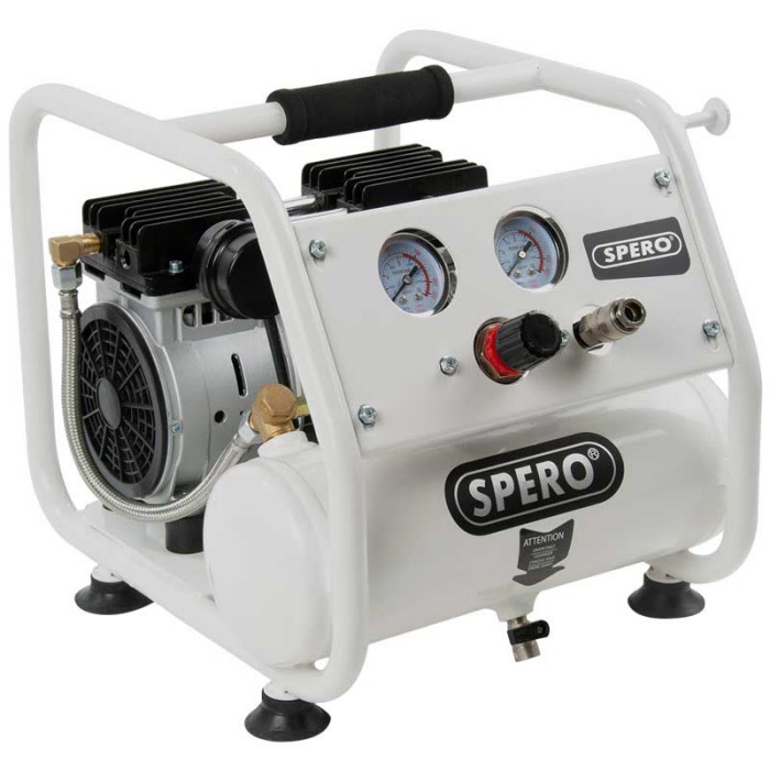 155 Ltr/min Geluidsarme 50dB Spero Compressor - 4Ltr Tank - 9Bar