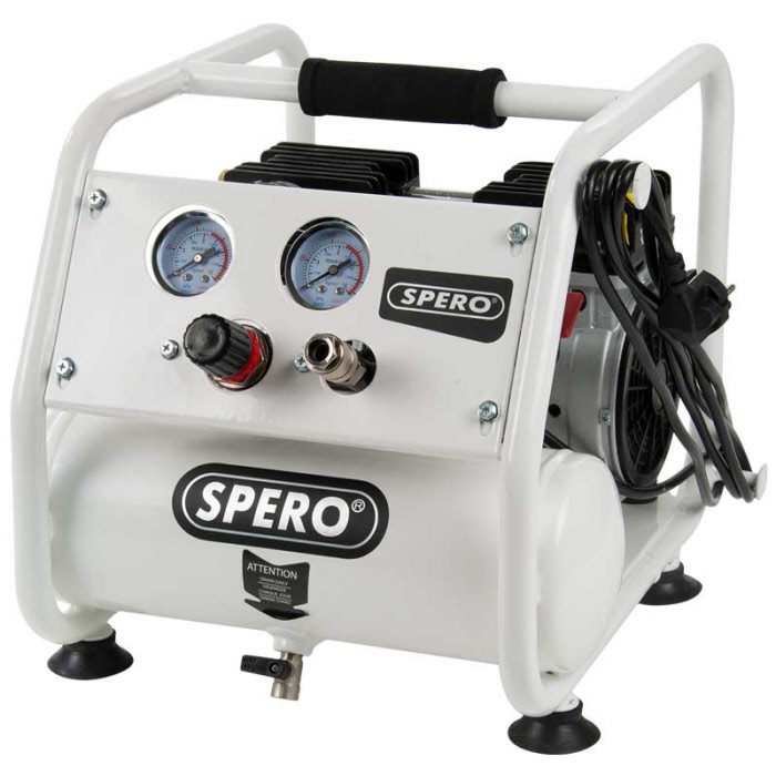 155 Ltr/min Geluidsarme 50dB Spero Compressor - 4Ltr Tank - 9Bar